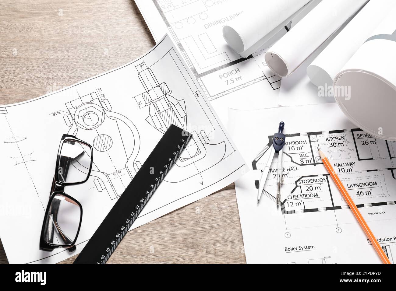 Different engineering drawings ruler hi-res stock photography and ...