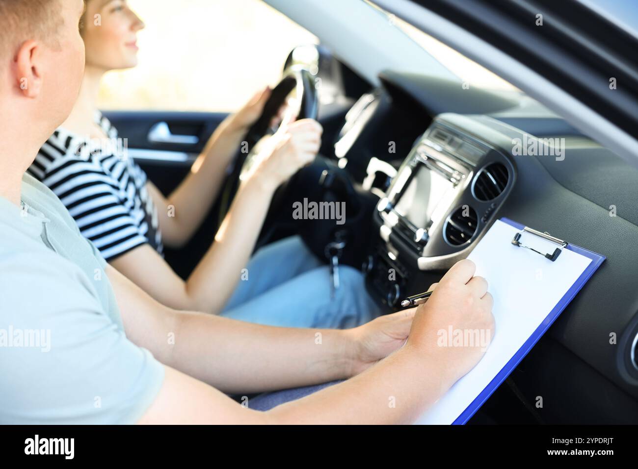 Car passing woman hi-res stock photography and images - Alamy