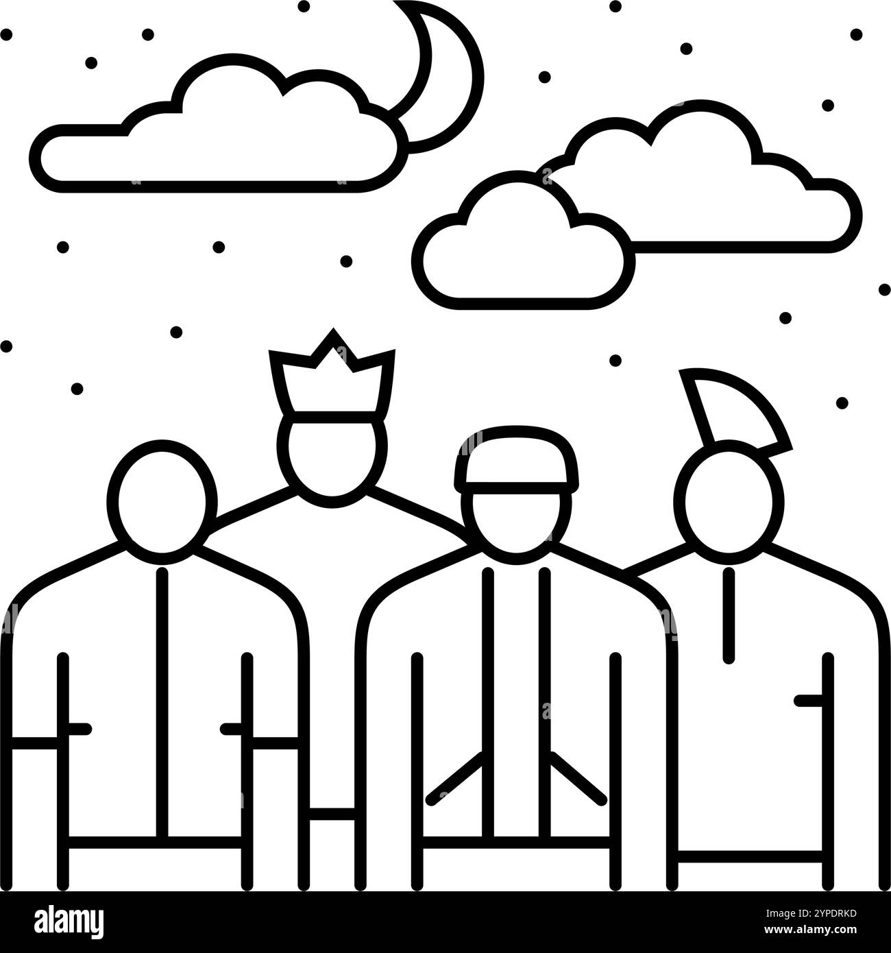 symbolism goth subculture line icon vector illustration Stock Vector ...