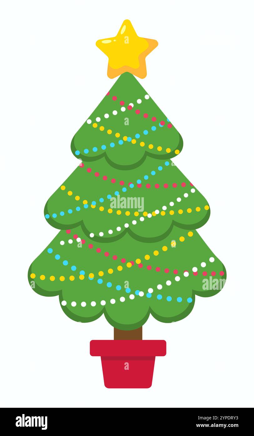 Cartoon Christmas tree. Vector illustration Stock Vector Image & Art ...