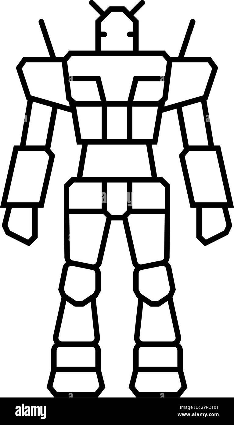 mecha otaku line icon vector illustration Stock Vector Image & Art - Alamy