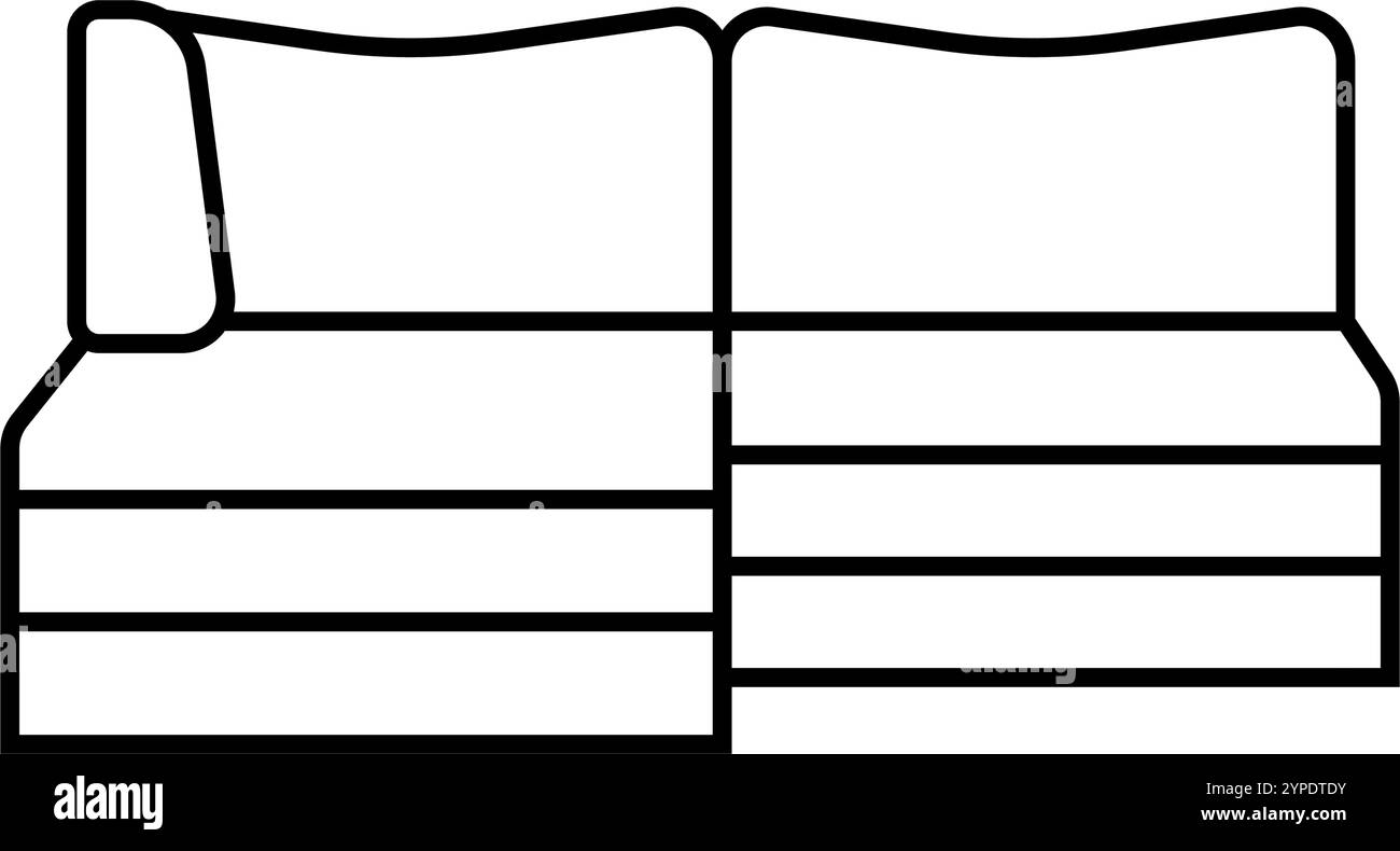 sectional sofa outdoor furniture line icon vector illustration Stock ...