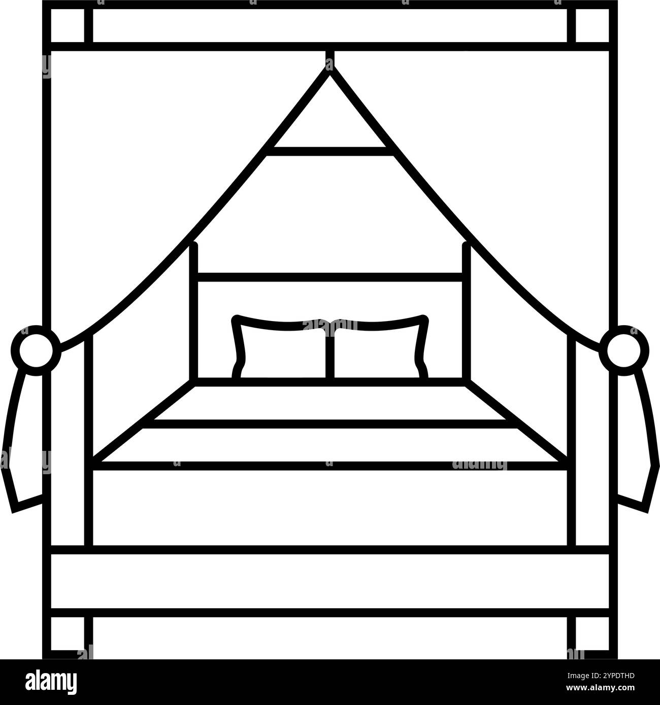 Deck Chair Outdoor Furniture Line Icon Vector Illustration Stock Vector