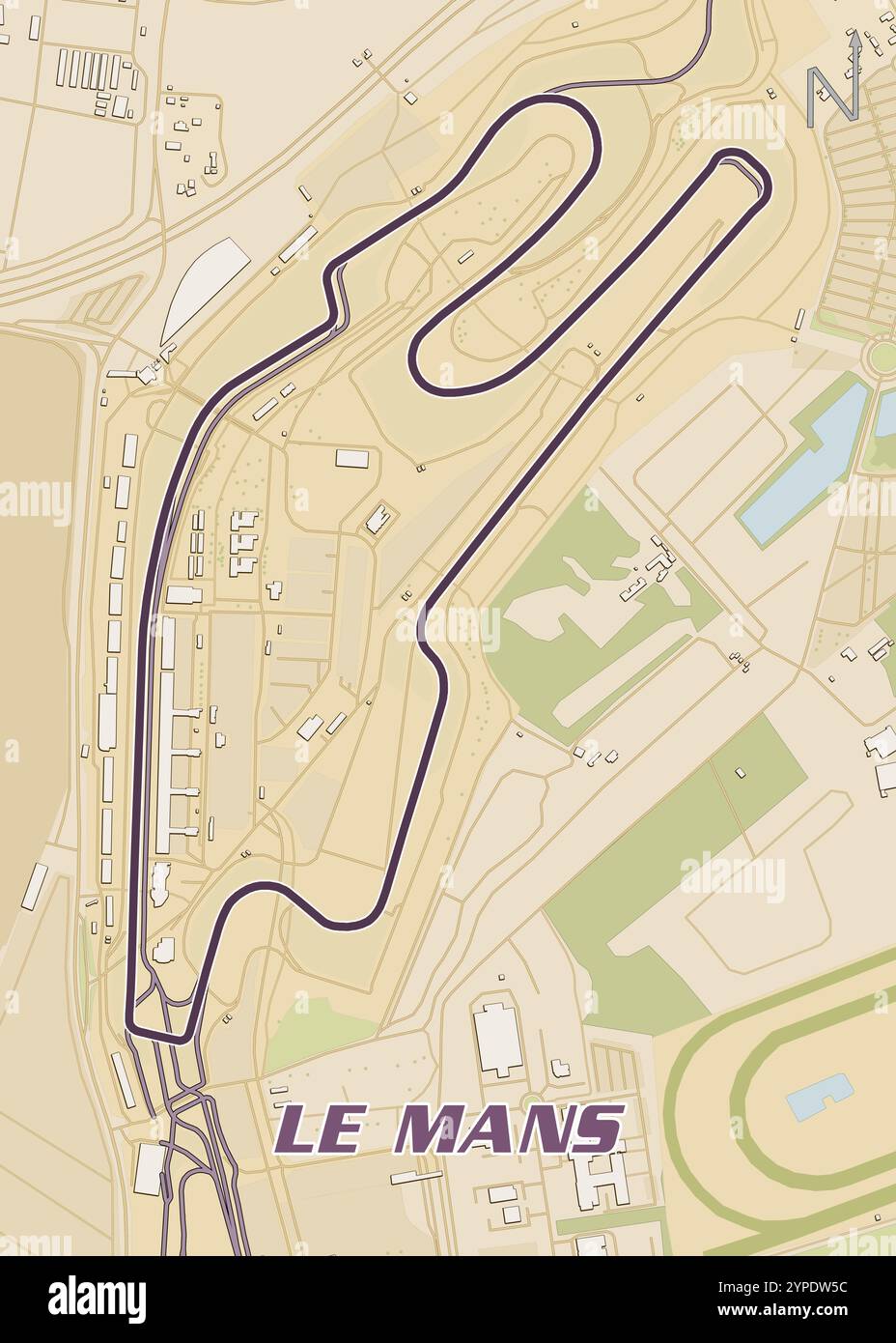 Detailed map of Le Mans Circuit , the famous racetrack Stock Vector Image & Art - Alamy