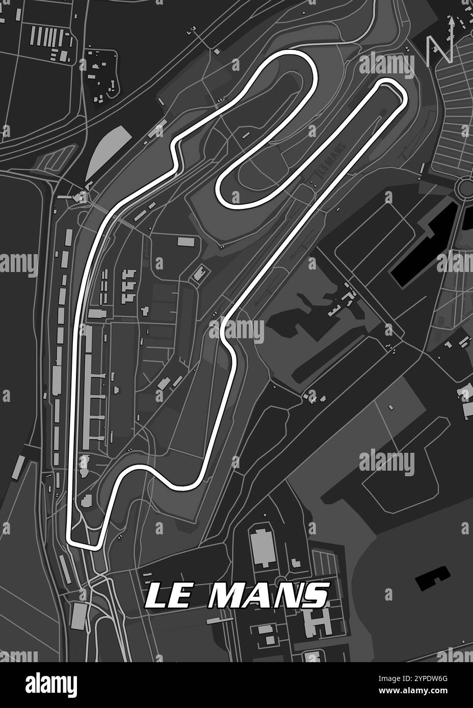 Detailed map of Le Mans Circuit , the famous racetrack Stock Vector ...