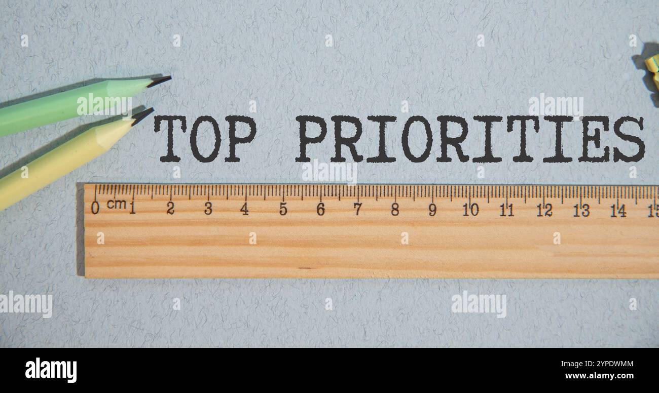 Top Priority text circled in pencil on textured paper Stock Photo - Alamy