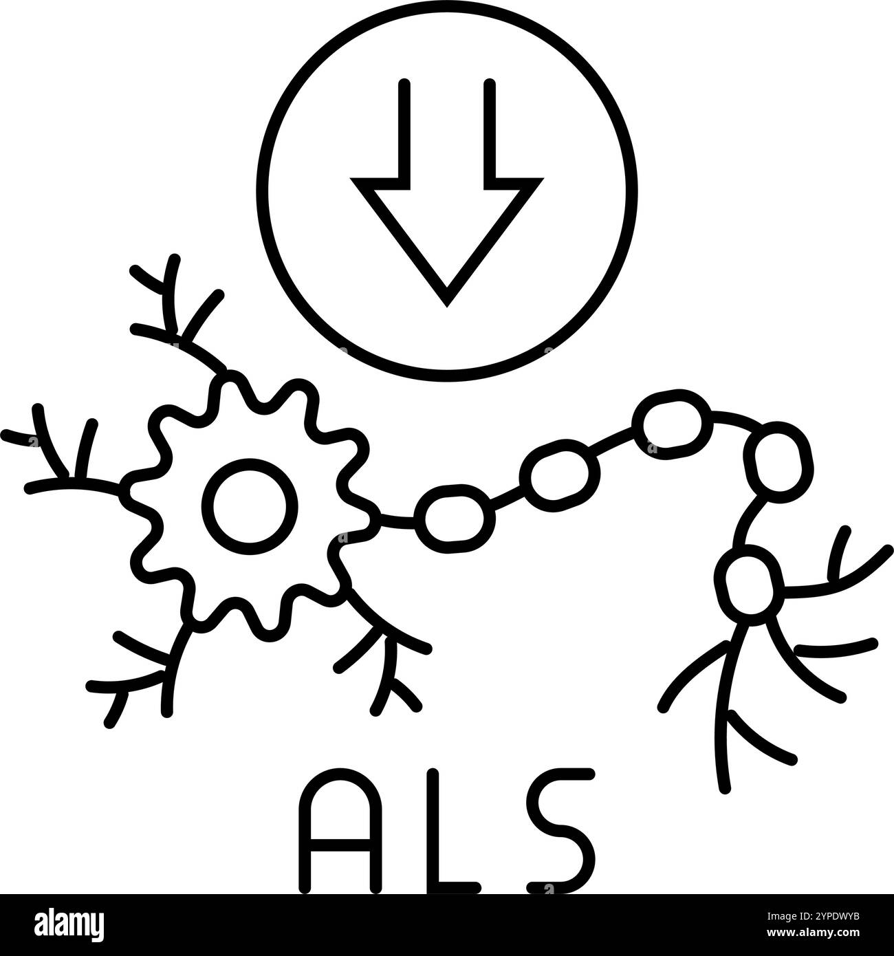 amyotrophic lateral sclerosis disease line icon vector illustration ...