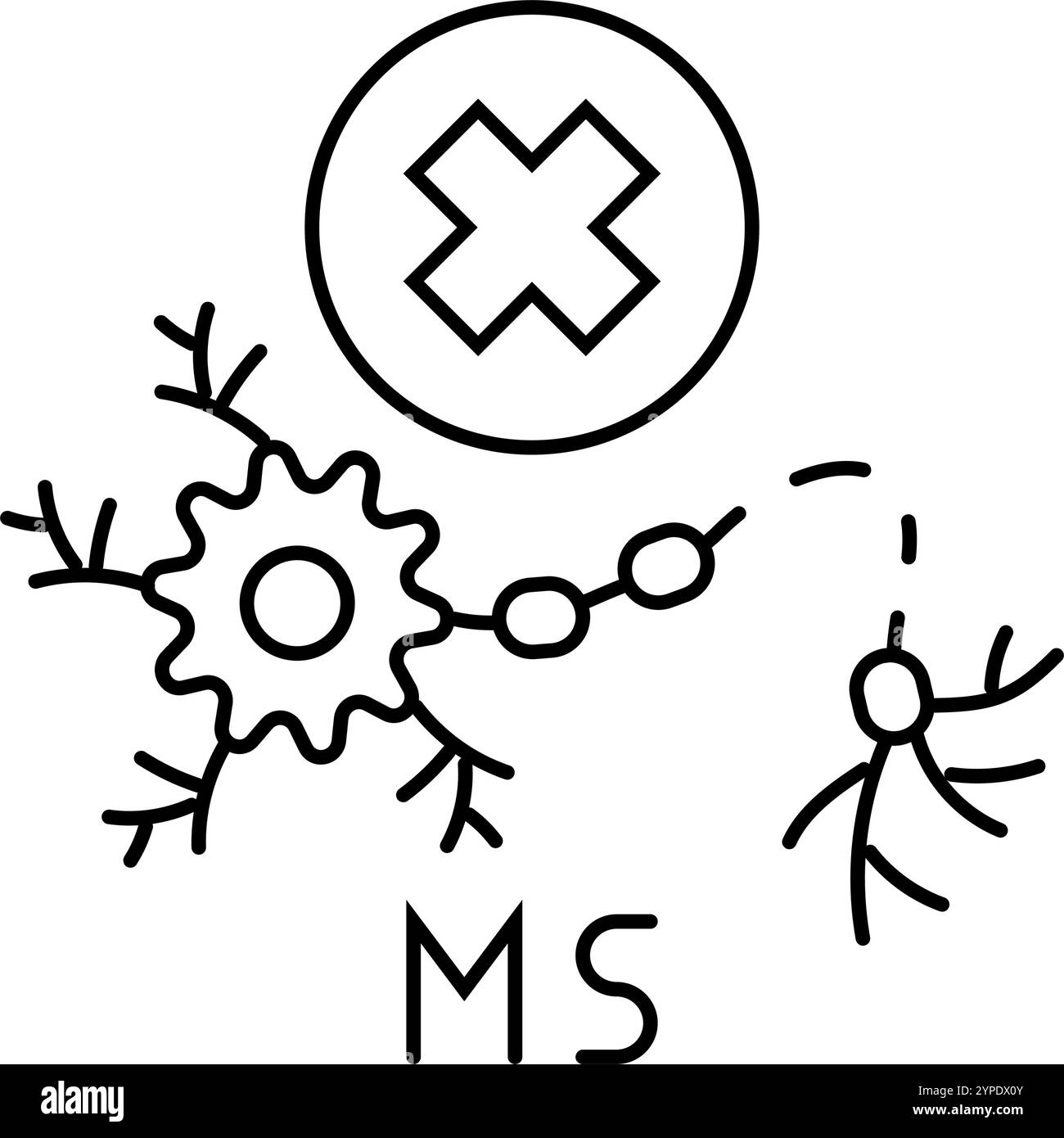multiple sclerosis disease line icon vector illustration Stock Vector ...