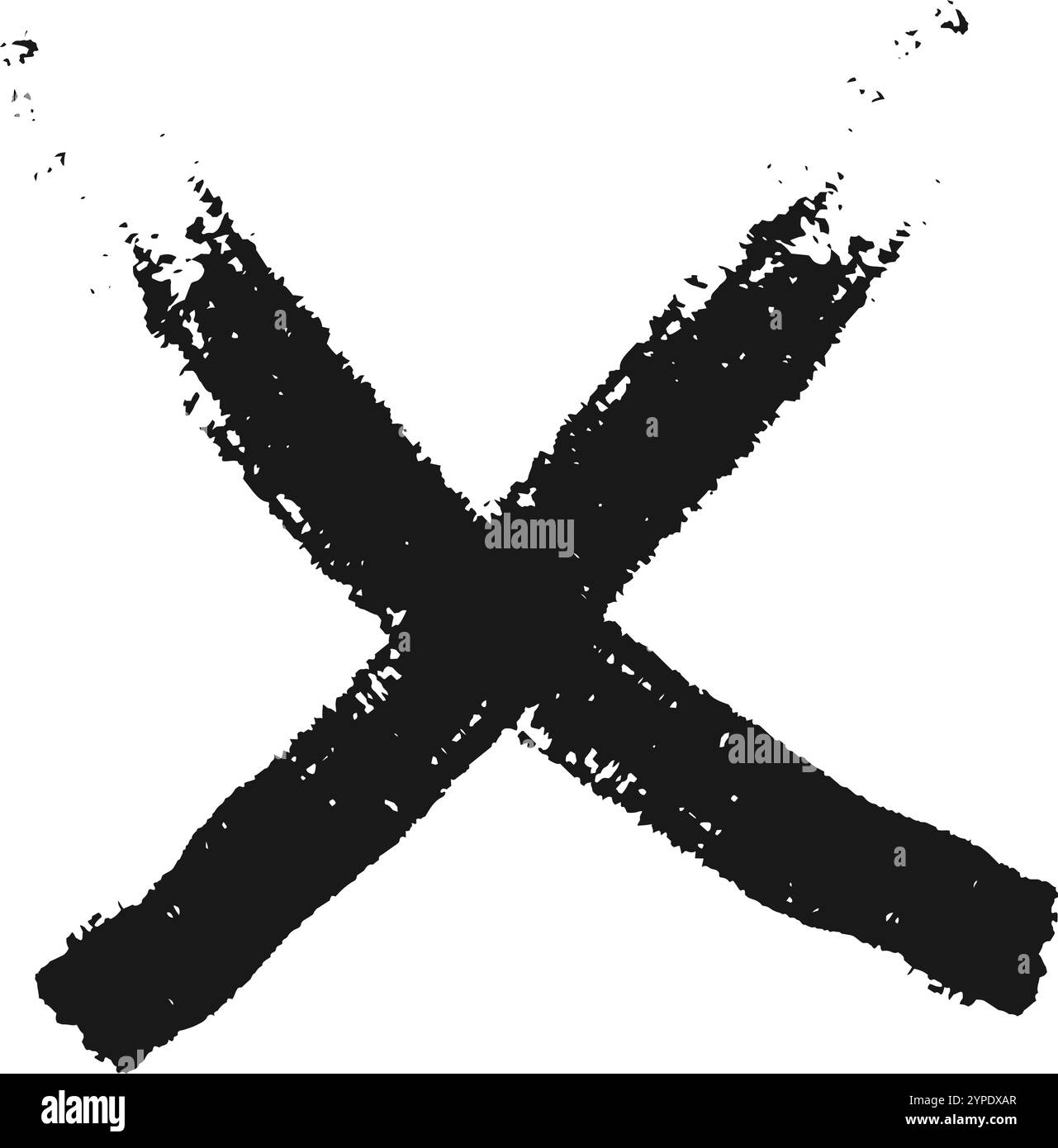 Grunge cross on white background symbolizes rejection, disagreement ...
