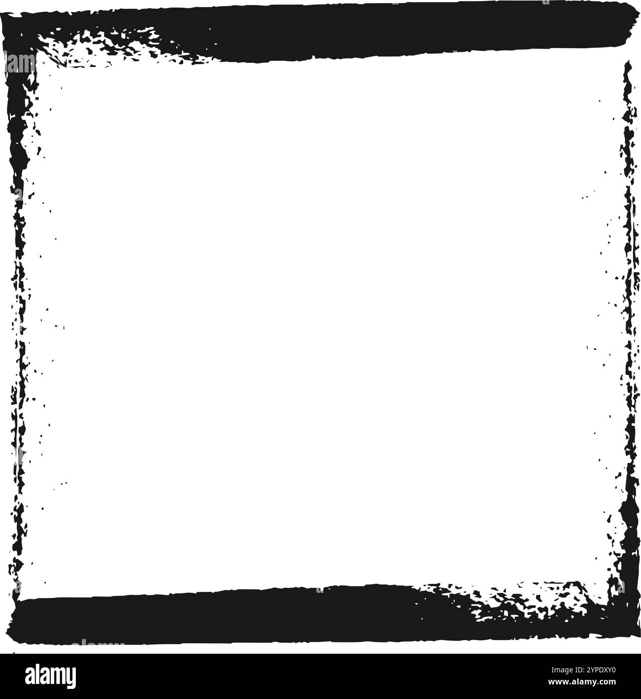 Wide black grunge border creates an empty square space on white ...