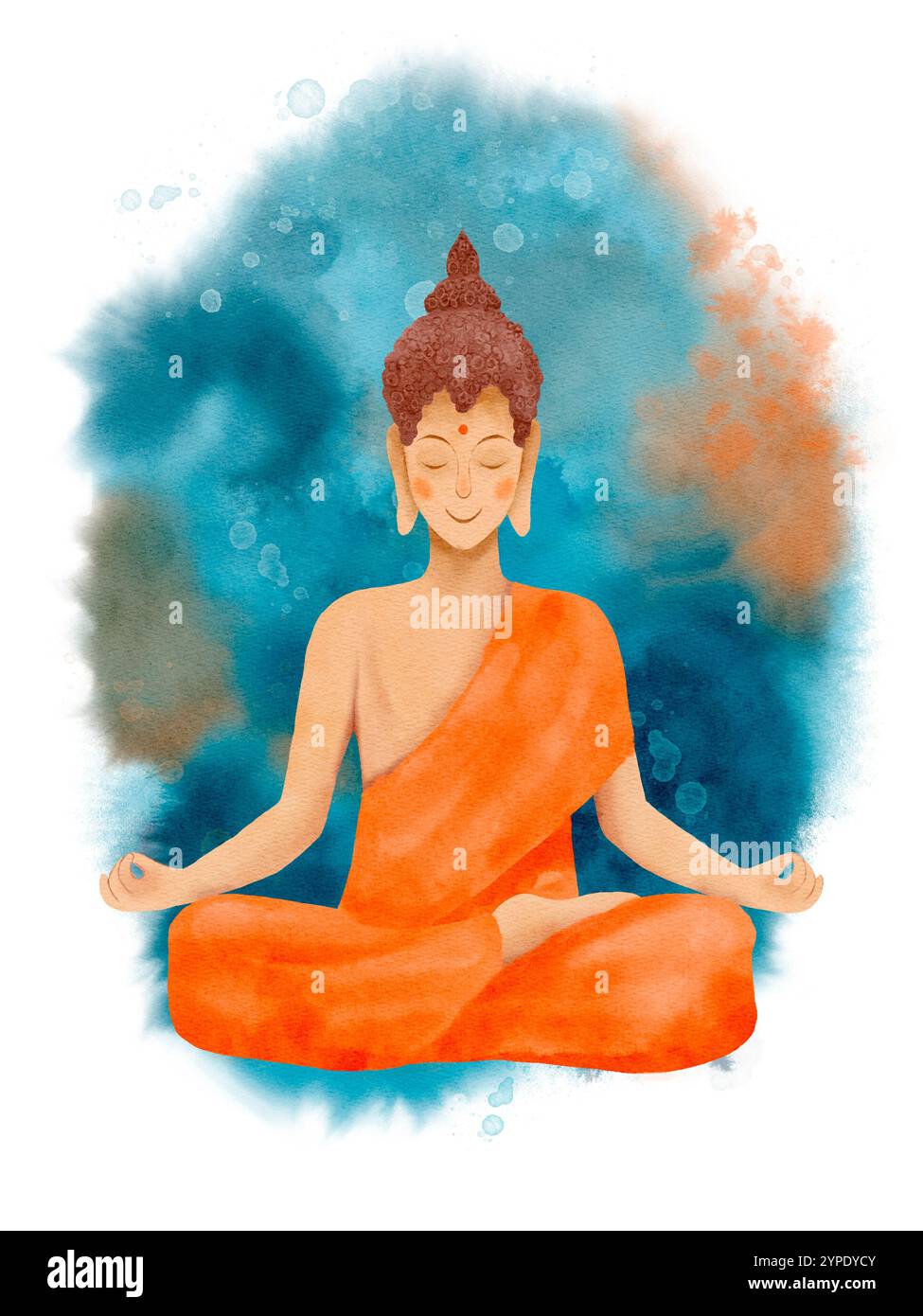 This stunning artwork depicts a serene Buddha in meditation against a ...