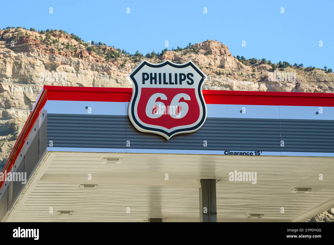 Helper, UT, USA - June 11, 2024; Phillips 66 company sign on gas ...