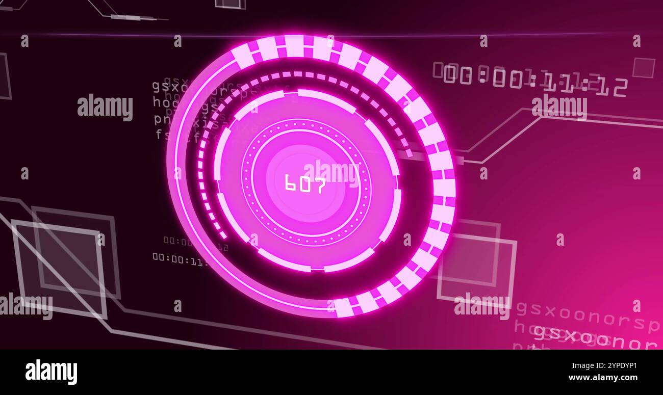 Futuristic digital interface rotating circles hi-res stock photography and images - Alamy