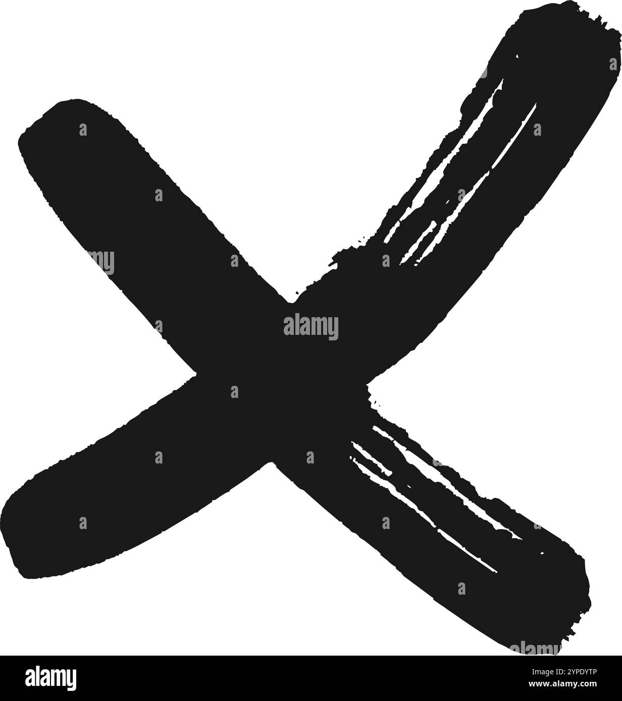 Grungy black x painted on white background symbolizes rejection and ...