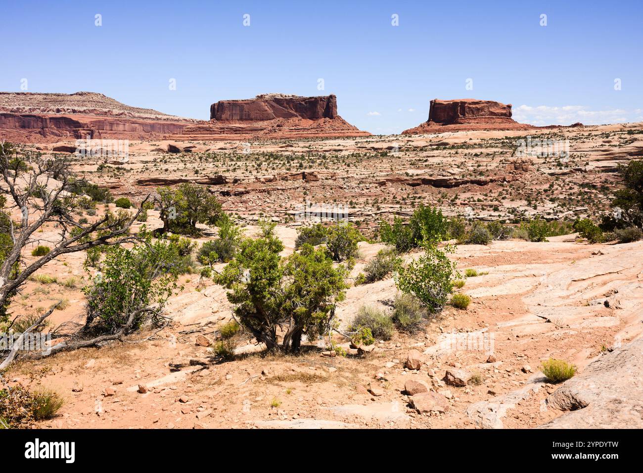 Merrimac and Monitor Butte in desert southwest landscape near Moab ...