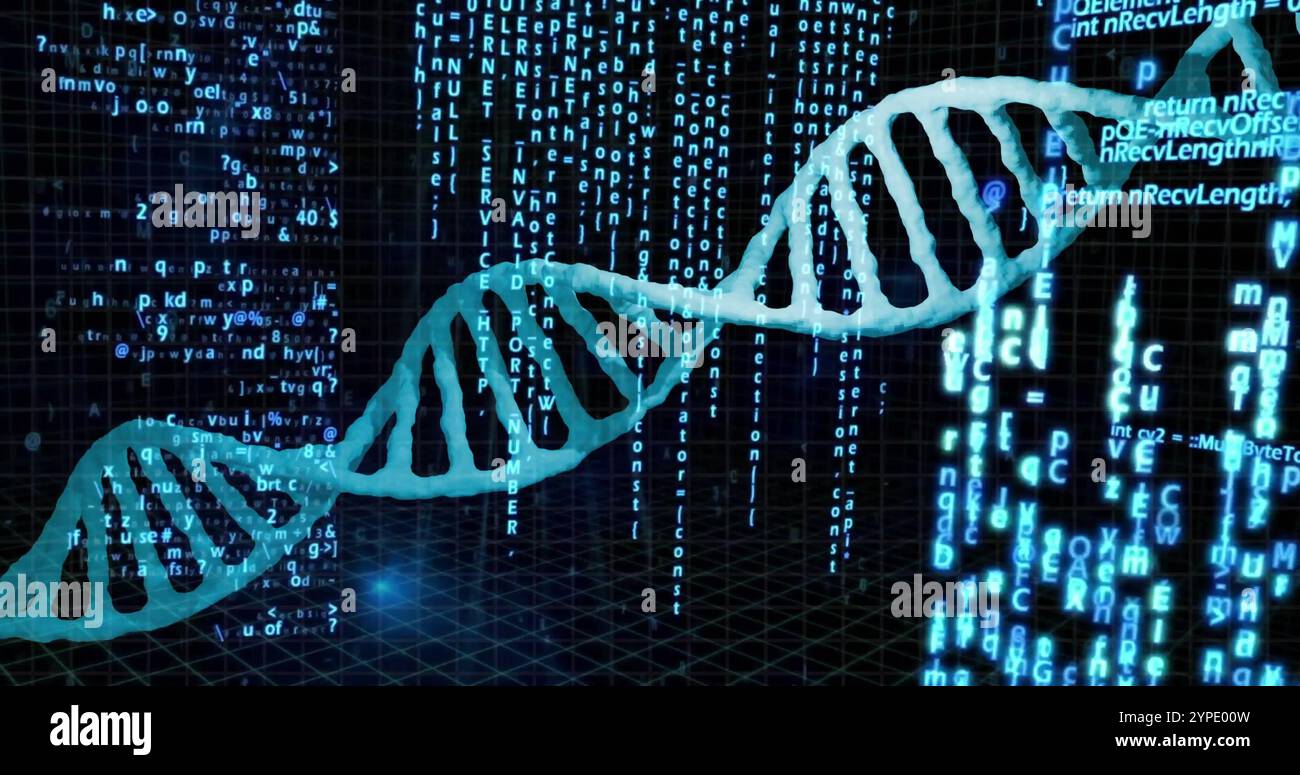 Data processing over dna structure hi-res stock photography and images ...