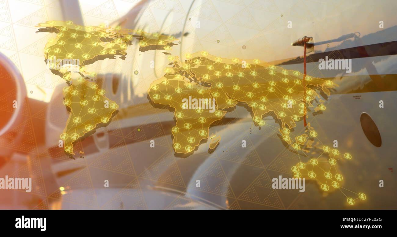 Map of the world plane hi-res stock photography and images - Alamy