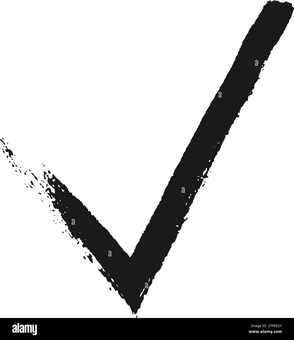 Hand drawn check mark provides a visual representation of confirmation, agreement, or task ...