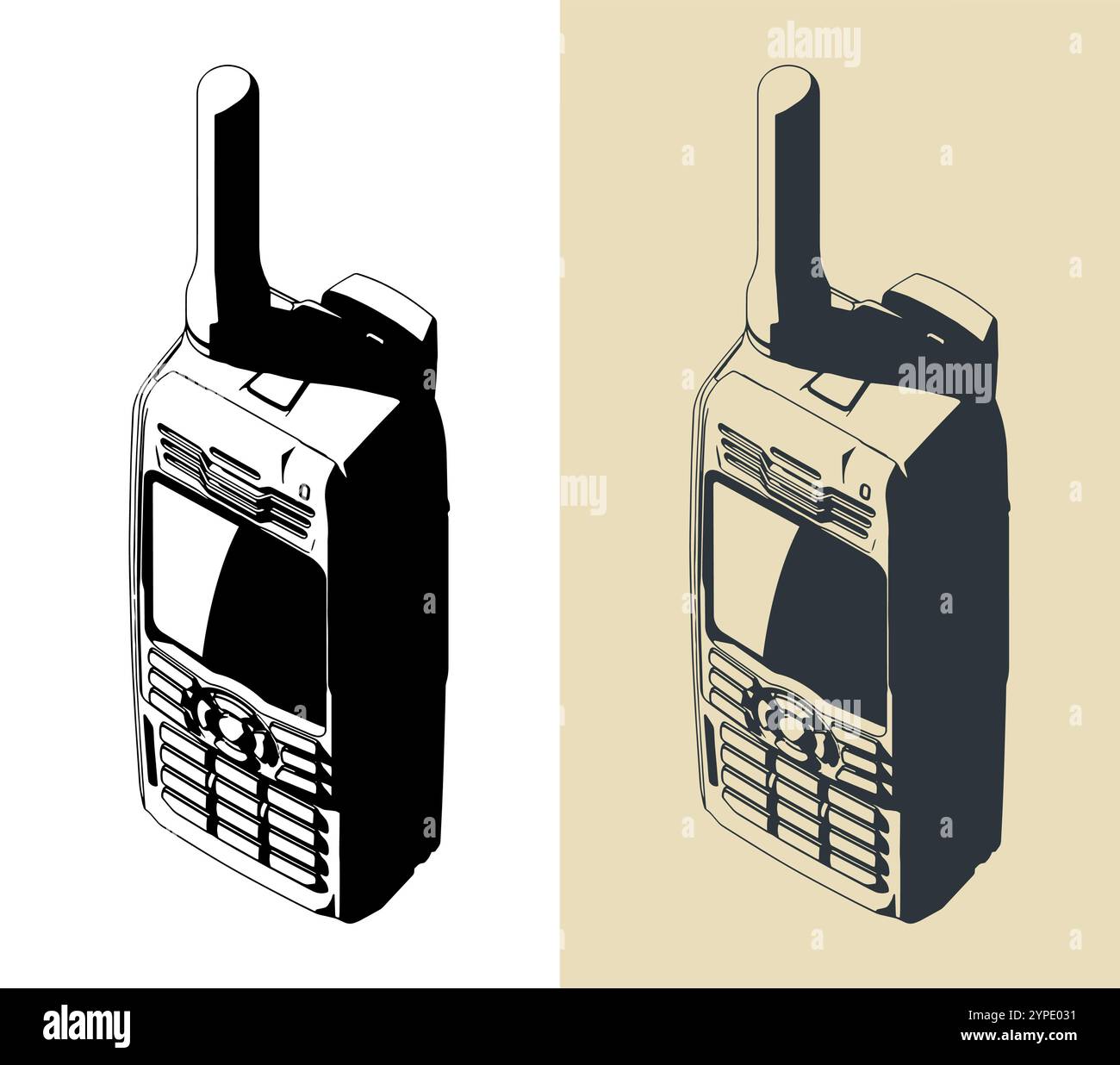 Stylized vector illustrations of a walkie talkie Stock Vector Image ...