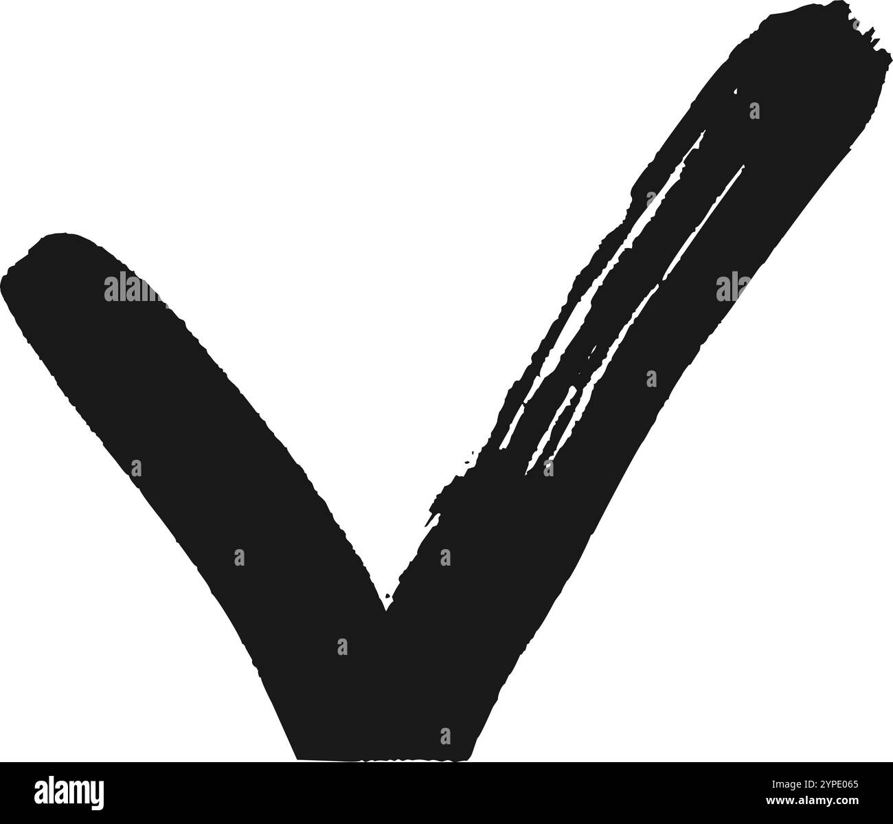 Hand drawn check mark provides a visually striking representation of ...