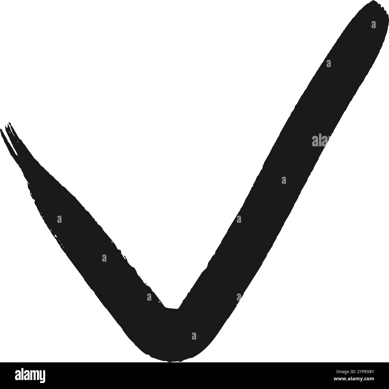 Hand drawn check mark conveying confirmation, agreement, or positive ...