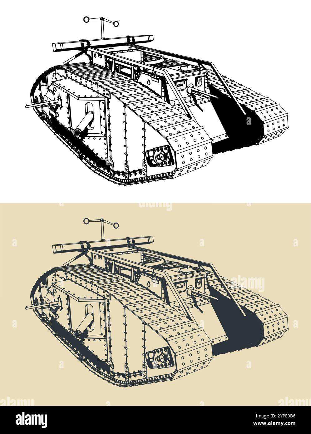 Ww1 tank Stock Vector Images - Alamy