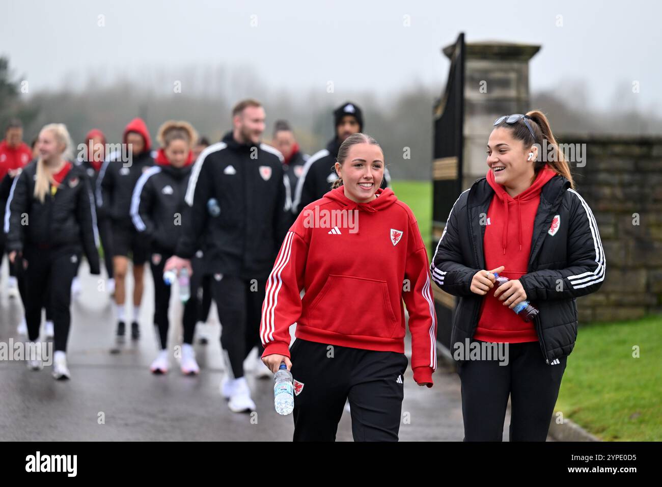 CARDIFF, WALES - 29 NOVEMBER 2024: Wales' Mared Griffiths and Wales ...