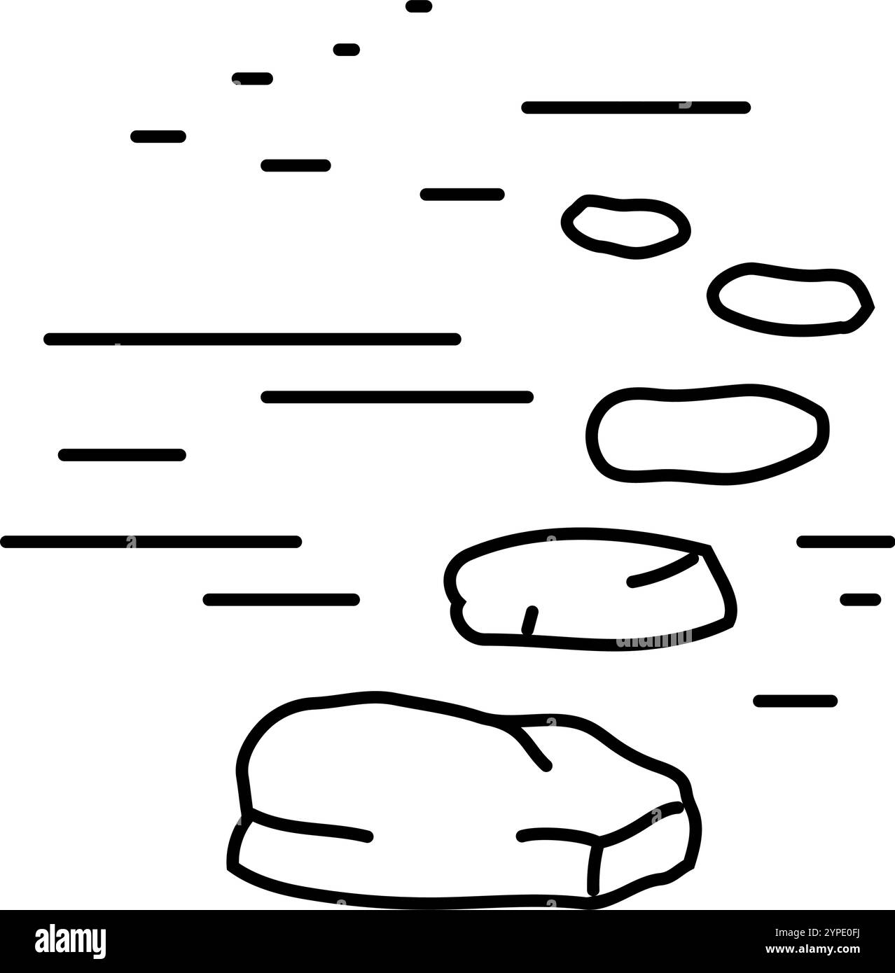 stepping stones progress line icon vector illustration Stock Vector ...