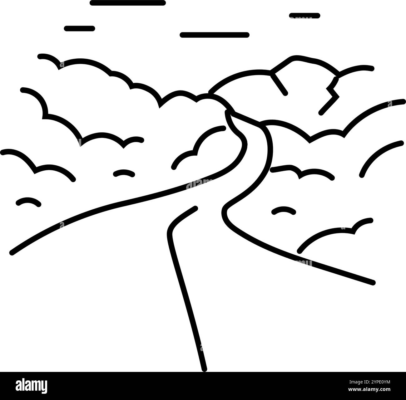 road leading forward progress line icon vector illustration Stock ...