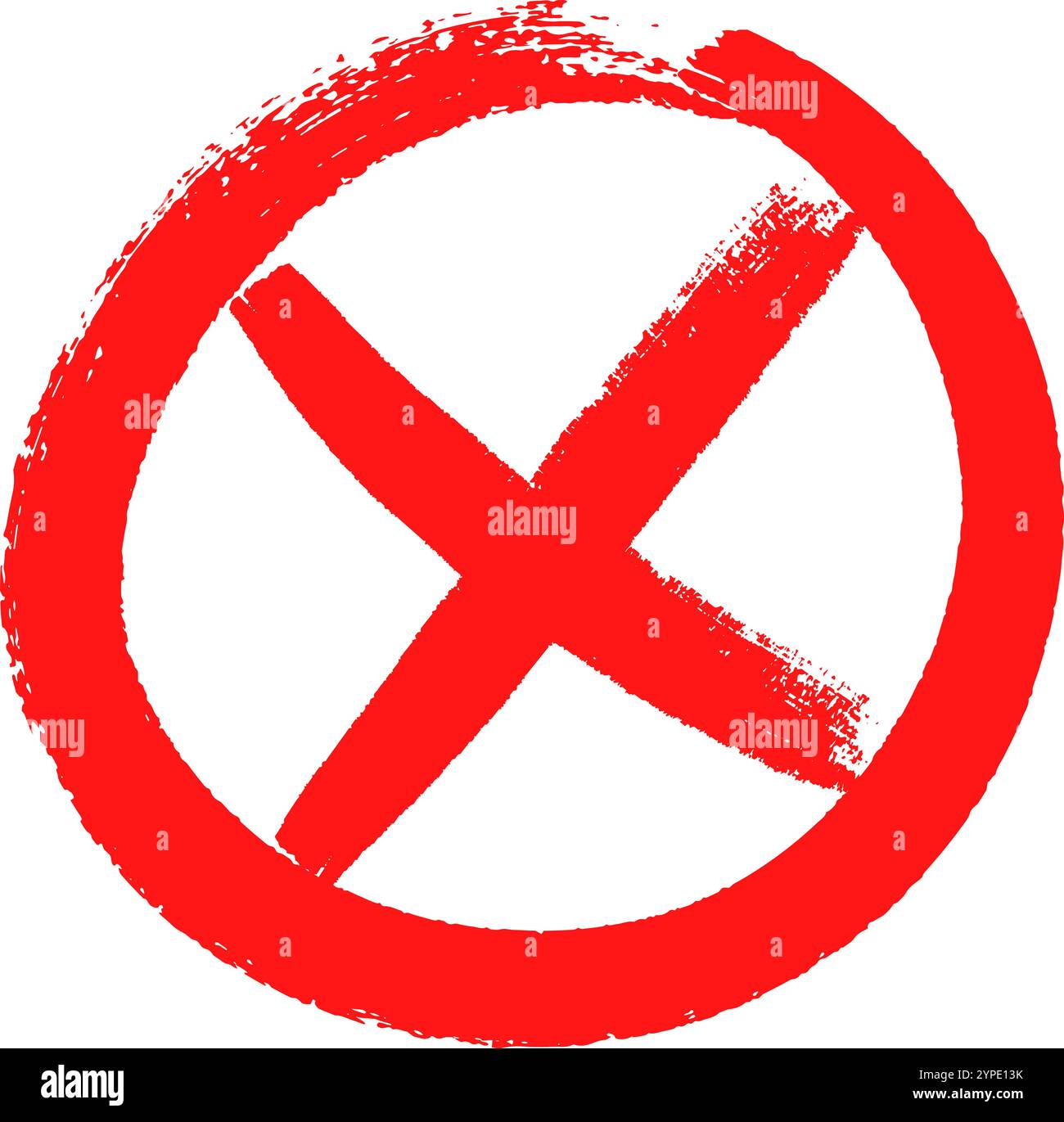 Red cross sign painted with a brushstroke style, representing concepts ...