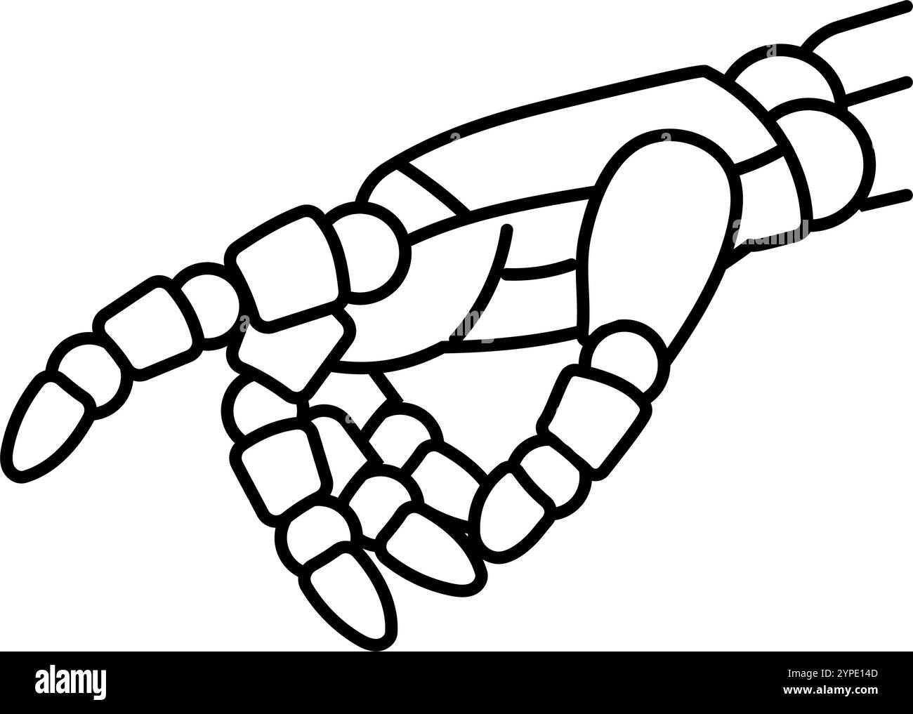 touch robot hand gesture line icon vector illustration Stock Vector ...