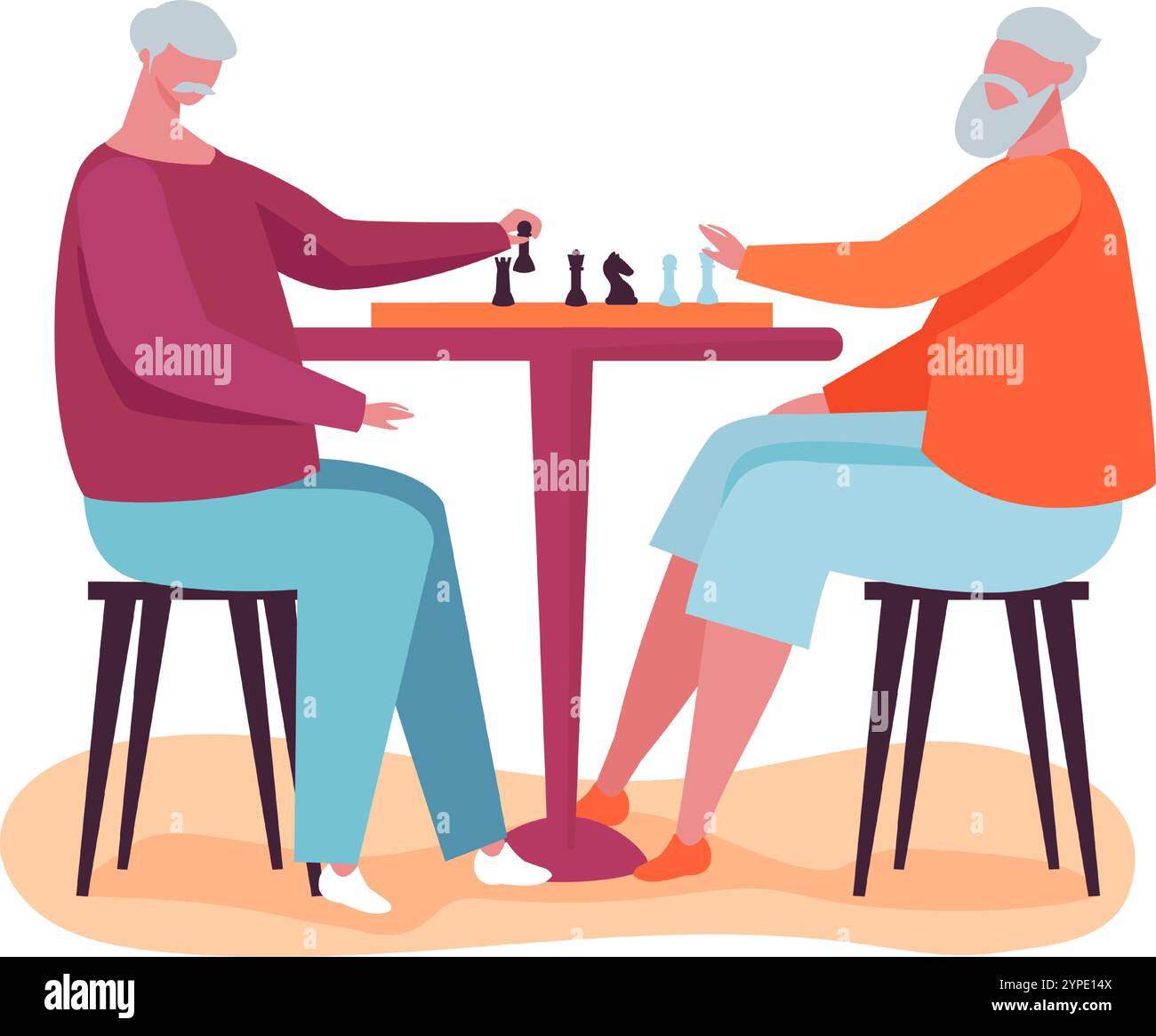 Two men thinking chess game Stock Vector Images - Alamy