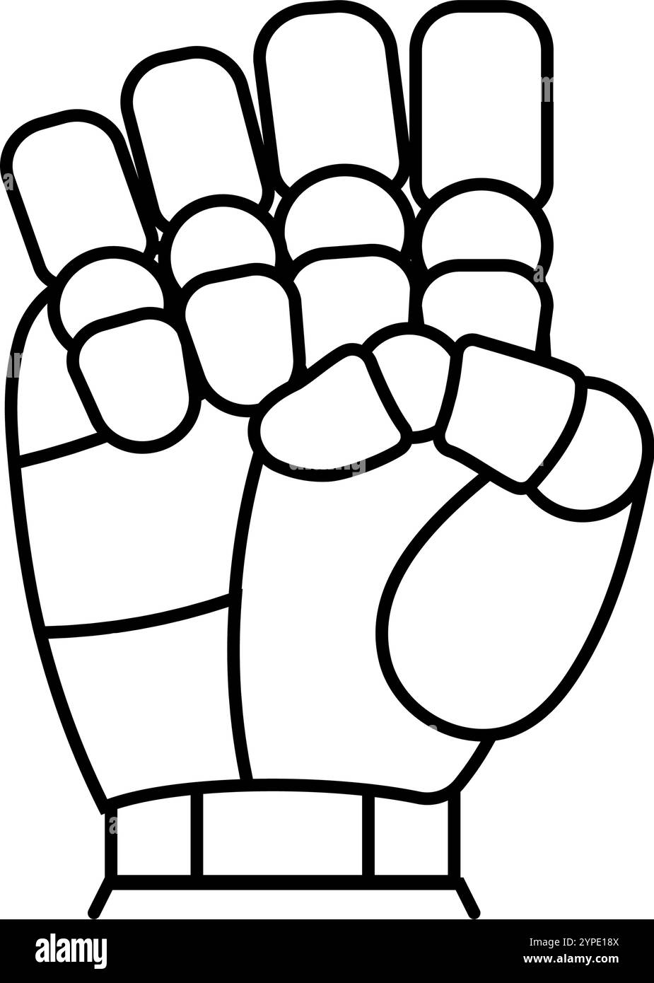 fist robot hand gesture line icon vector illustration Stock Vector ...