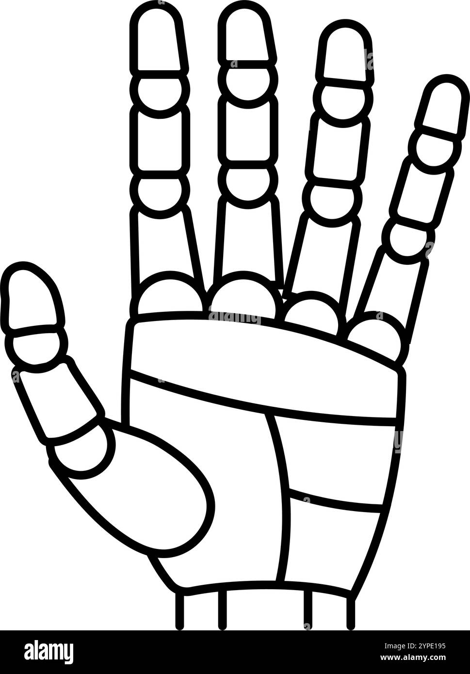 palm robot hand gesture line icon vector illustration Stock Vector ...