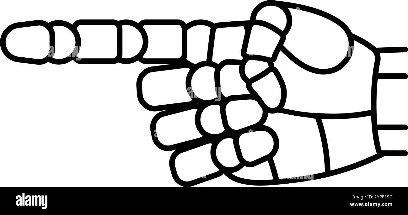 pointer robot hand gesture line icon vector illustration Stock Vector ...