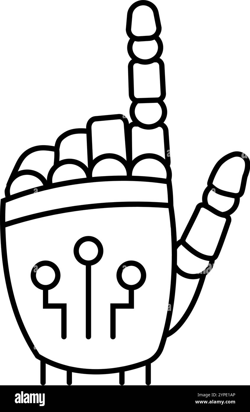 press click robot hand gesture line icon vector illustration Stock Vector Image & Art - Alamy