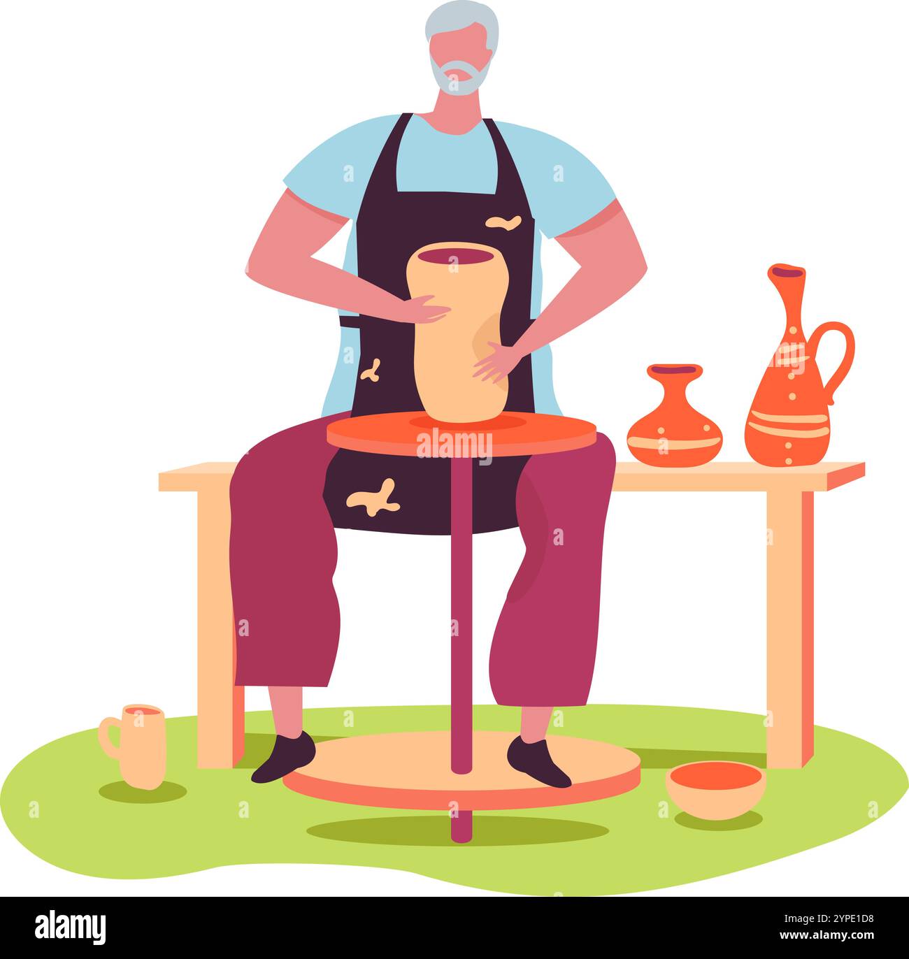 Tools for shaping clay in workshop Stock Vector Images - Alamy