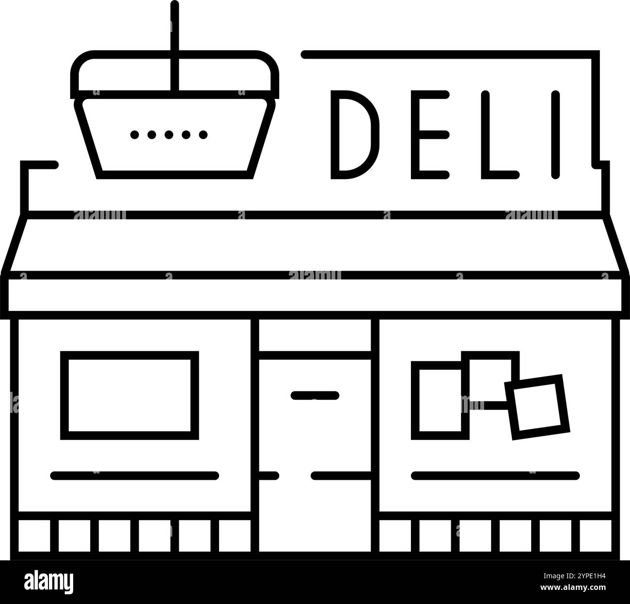 deli street food cafe line icon vector illustration Stock Vector Image ...