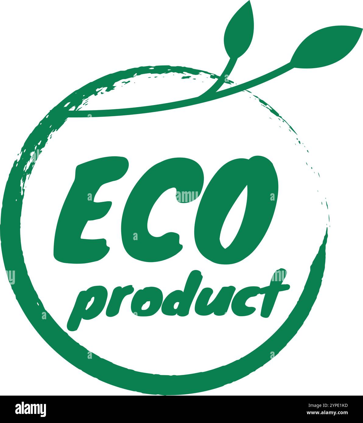 Eco product logo with two leaves in green circle, ideal for eco ...