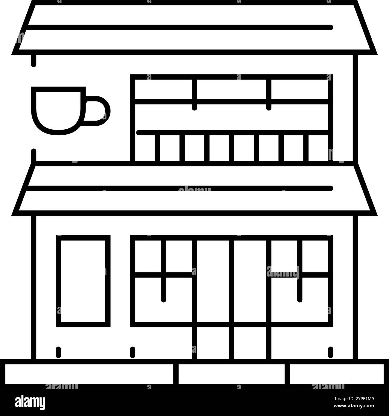 tea house street food cafe line icon vector illustration Stock Vector ...