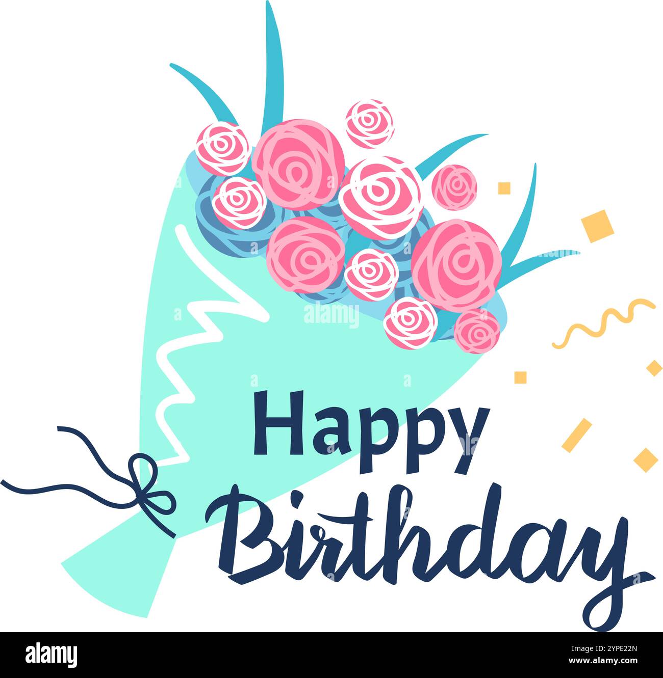 Pink flowers bouquet string Stock Vector Images - Alamy