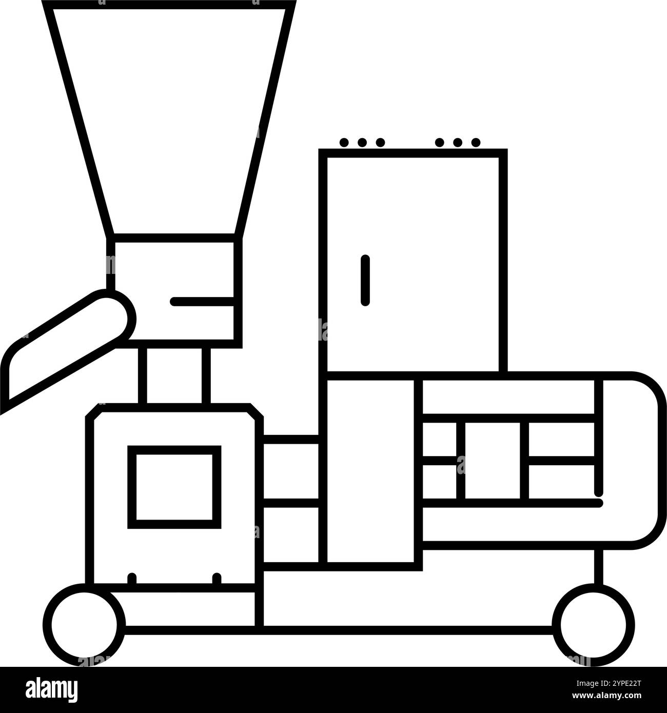 pellet mill wood pellets line icon vector illustration Stock Vector ...