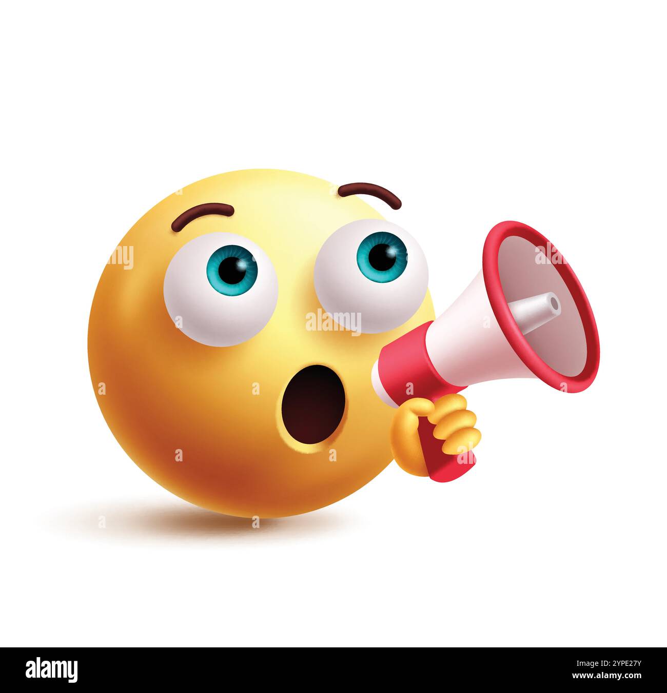 Attention emoji 3d clipart character. Emoji announcing, holding ...