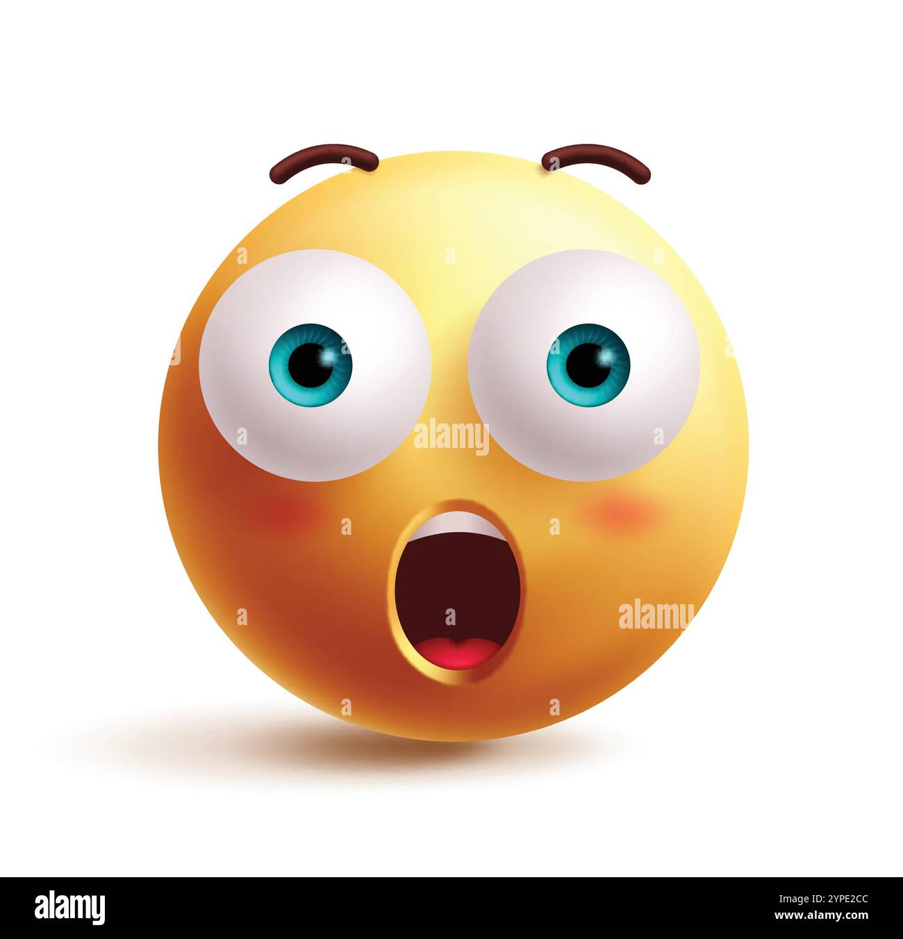 Surprise emoji 3d clipart character. Emoji character in shocked, open ...