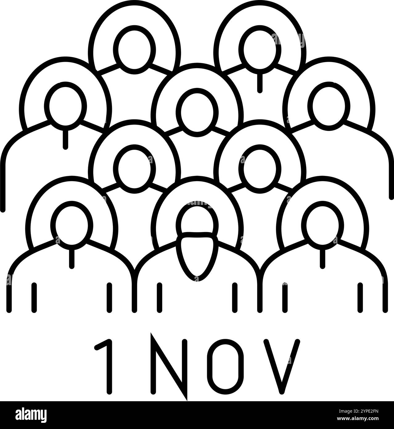 all saints feast catholic holiday line icon vector illustration Stock ...