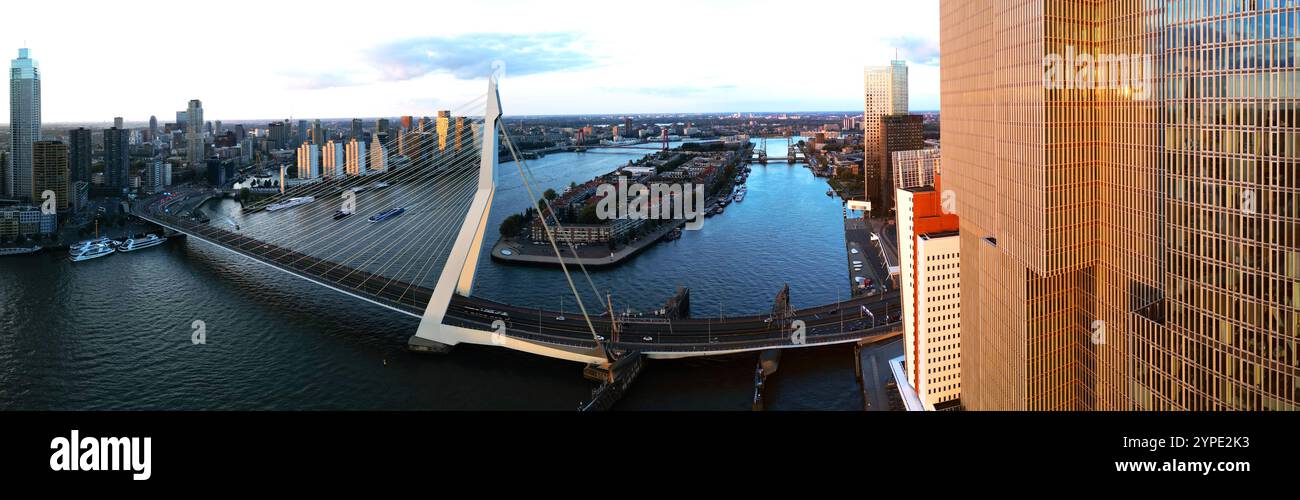 Rotterdam skyline drone view hi-res stock photography and images - Alamy