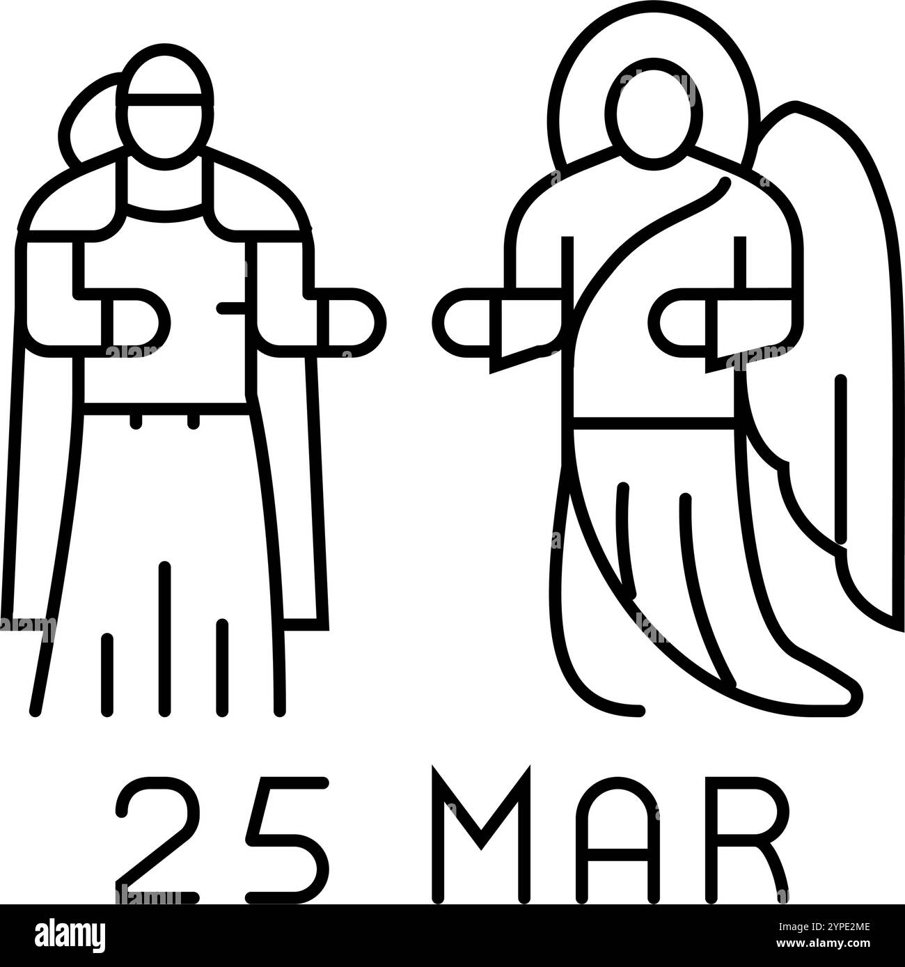 annunciation feast catholic holiday line icon vector illustration Stock ...