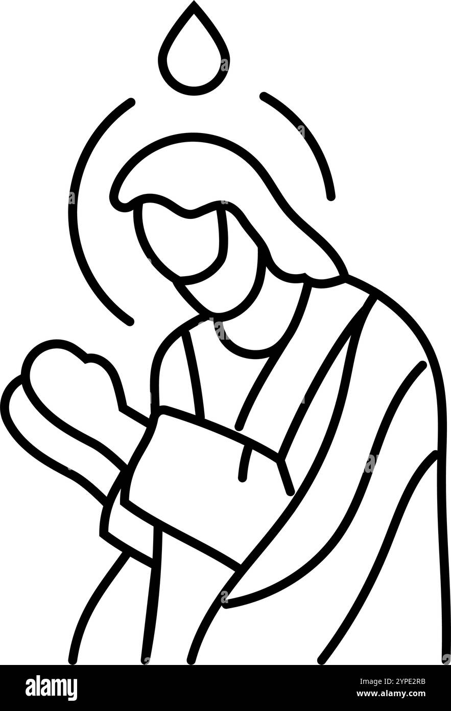 baptism of the lord feast catholic holiday line icon vector ...