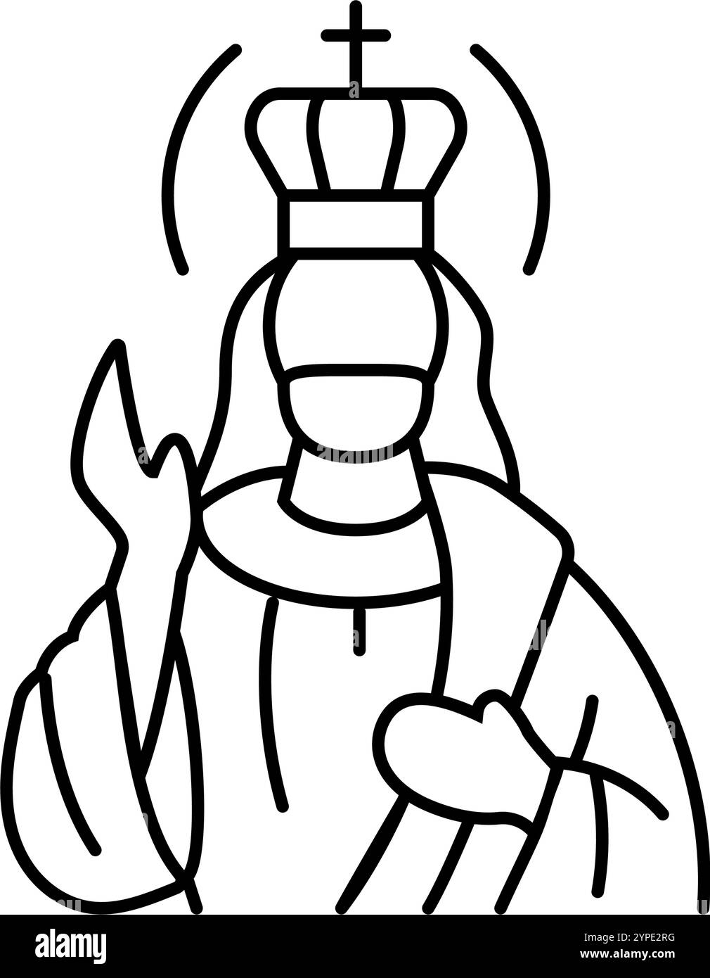 visitation of mary feast catholic holiday line icon vector illustration ...