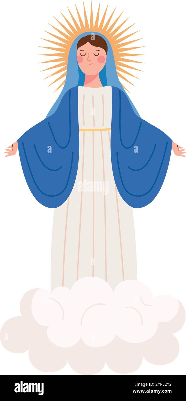 miraculous virgin mary cartoon Stock Vector Image & Art - Alamy